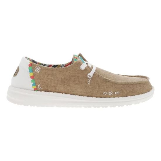 Baskets basses en toile beige pour femme - Dude - Lacets élastiqués ...