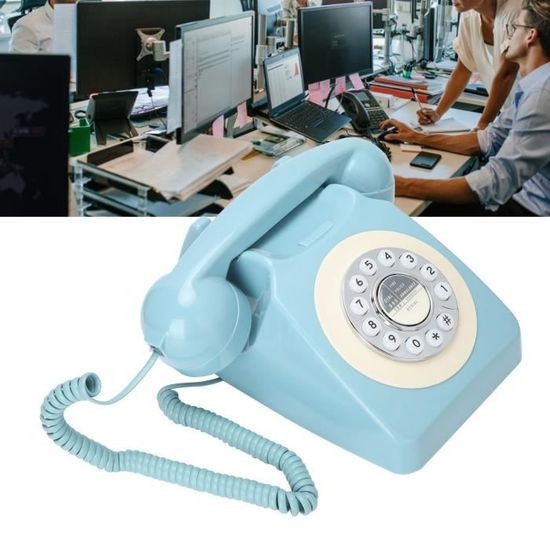 CT‑8019 Téléphone fixe rétro à conception rotative classique Téléphone ...