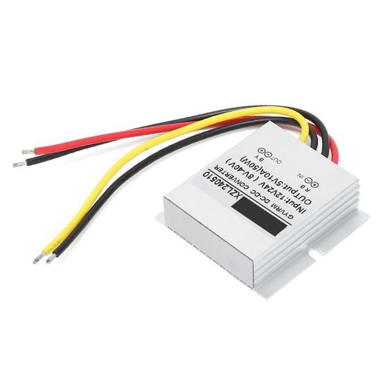 Tbest Convertisseur de tension CC Réducteur de tension DC‑DC 12V 24V à 5V 10A 50W Convertisseur ...