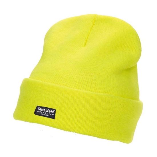 Bonnet haute visibilité - CAP402 - Jaune fluo - 100% acrylique - Doublure 3M Thinsulate - Taille ...
