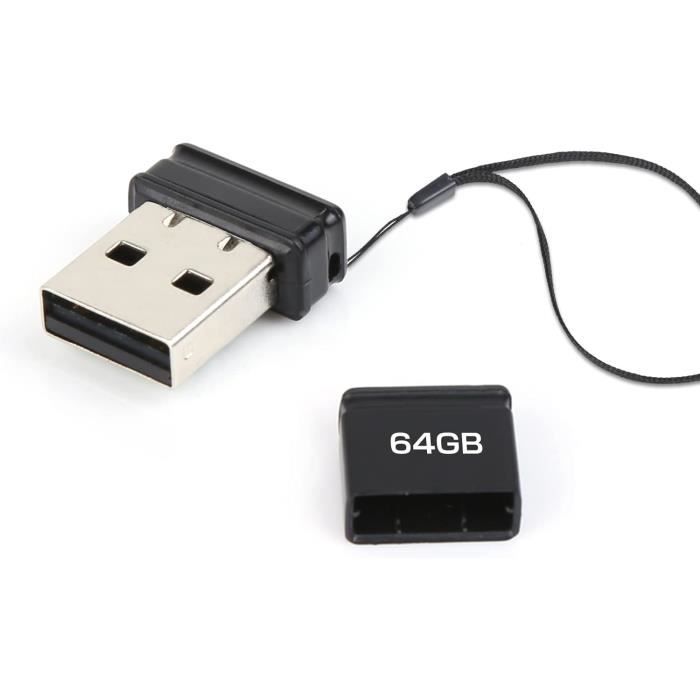 Clé USB 2.0 64 Go, Mini Clef USB 64Go avec Lanière Mémoire de Stockage Externe USB Flash Drive à ...