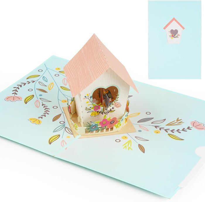 Carte de vœux 3D Petite Maison Carte D'anniversaire avec Enveloppe ...