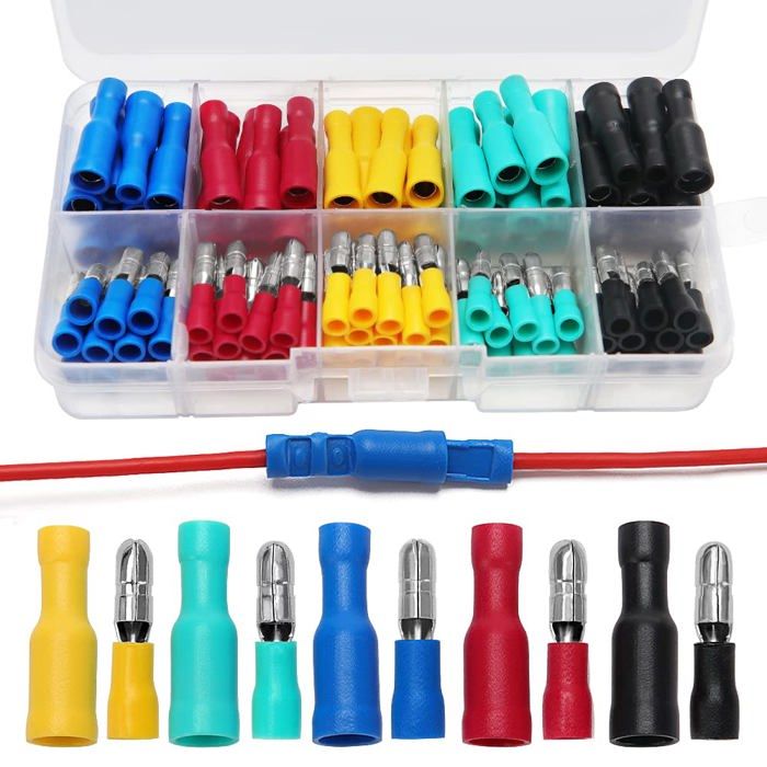 110 Pièces Cosse Câble Électrique, Mâle et Femelle Connecteurs Bullet ...