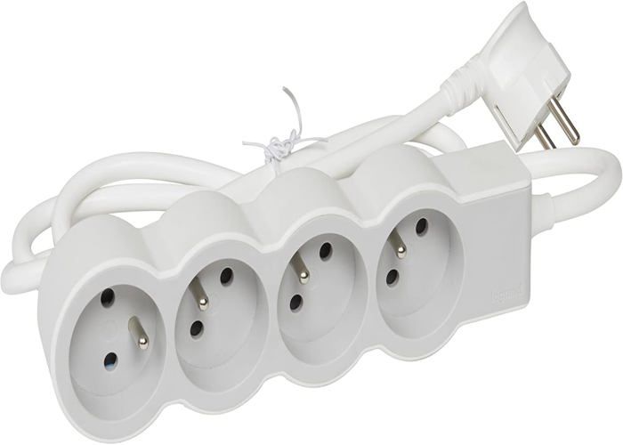 - Multiprise Extra-Plate - 4 Prises De Courant Avec Terre - Avec Cordon ...