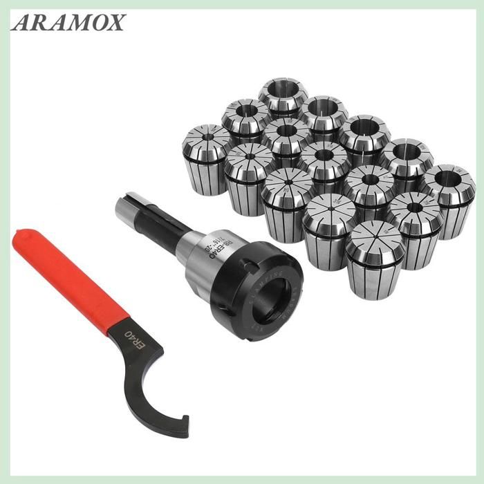 R8 ER40 Collet Chuck Holder, 15pcs ER40 Collets en matériau, réduisez ...
