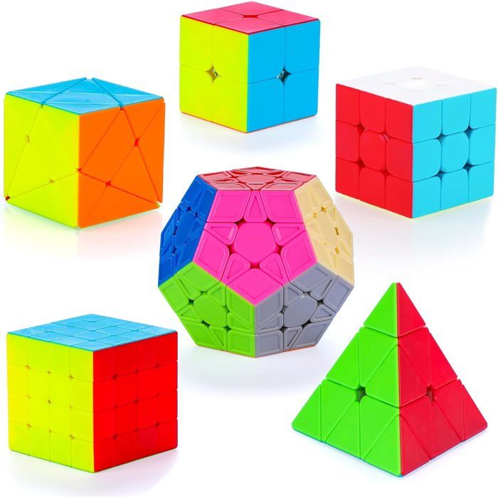 Ensemble de cubes magiques 6 pièces,puzzles 2x2 3x3 4x4 pyramide ...