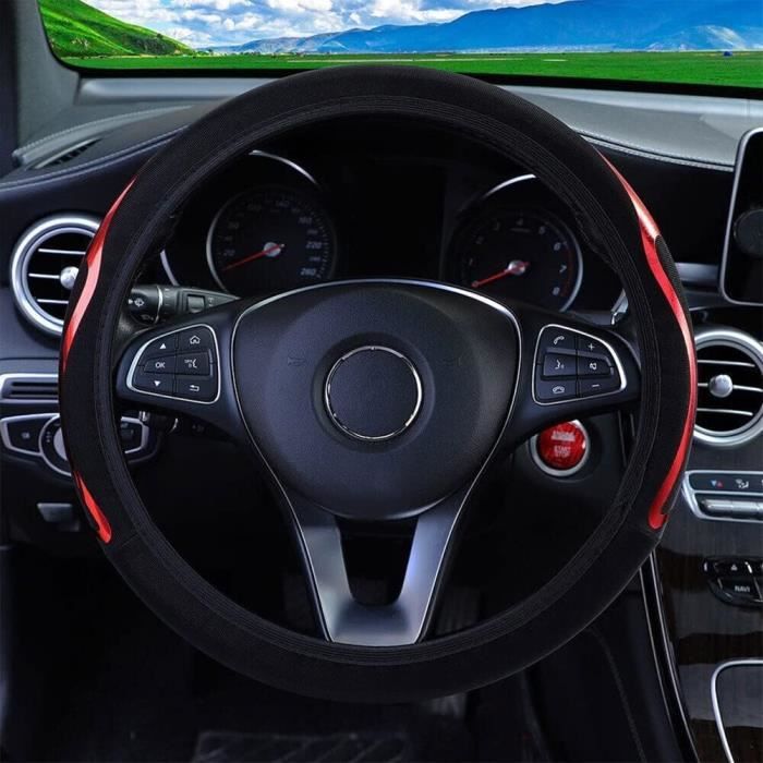 Housse De Volant De Voiture En Cuir, Taille Universelle 38 Cm, Housse De Volant Respirante Et ...