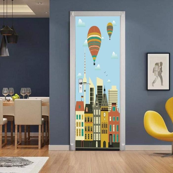 Trompe Loeil Porte Autocollant 3D Dessin Animé Singe Fruit Diy Auto ...