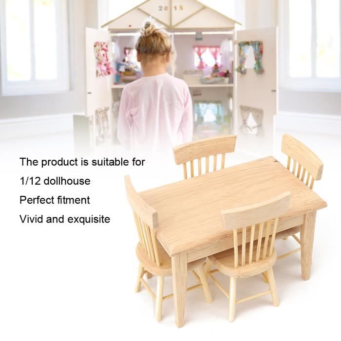 FYDUN Bureau de maison de poupée Table Pour Maison De Poupées Maison De Poupée Miniature jouets ...