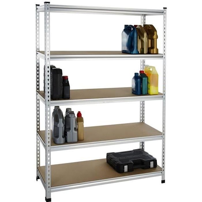 JEOBEST® Étagères charge lourde métallique - 5 niveaux - 875 kg - Cdiscount Bricolage