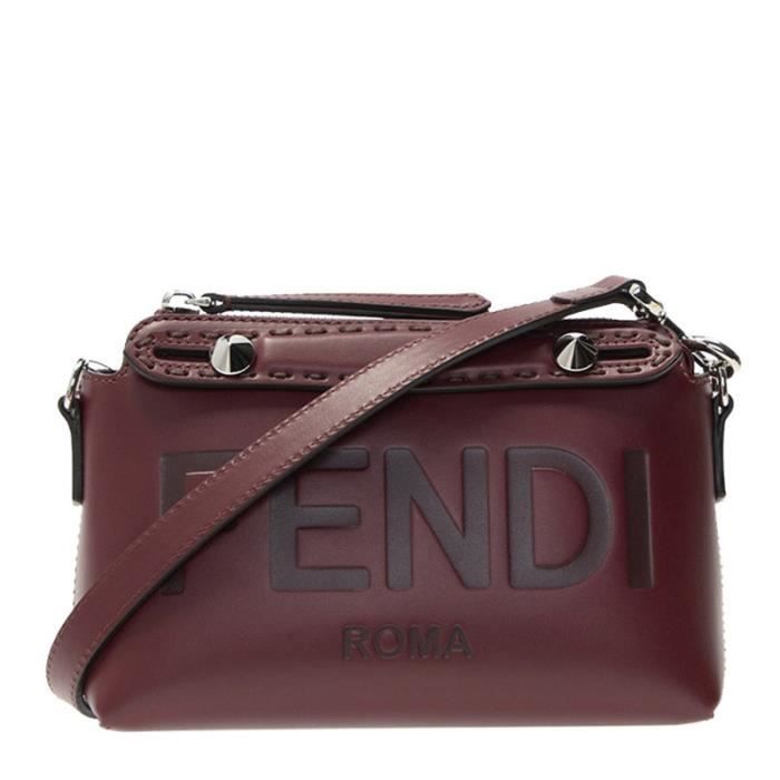 Sac à bandoulière FENDI en cuir bordeaux avec logo imprimé pour femme ...