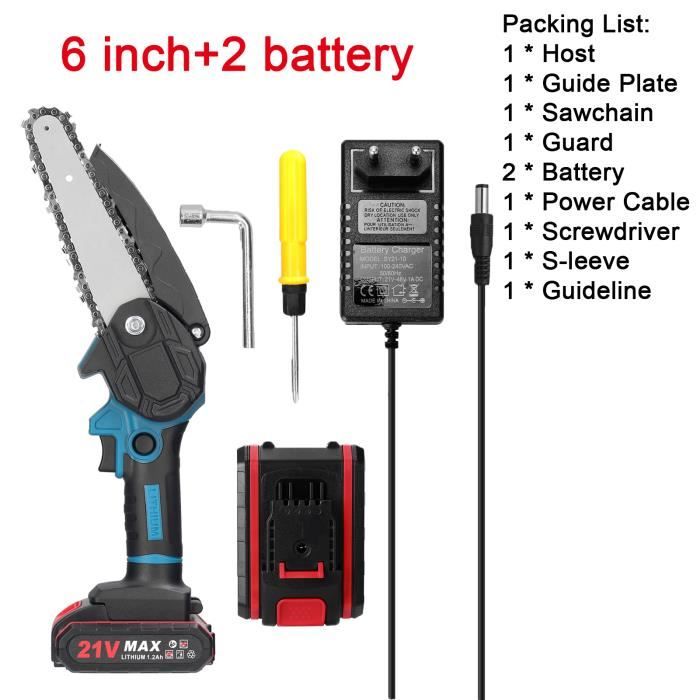 RUMOCOVO® 2pcs batterie Mini scie électrique Portable 21V batterie ...