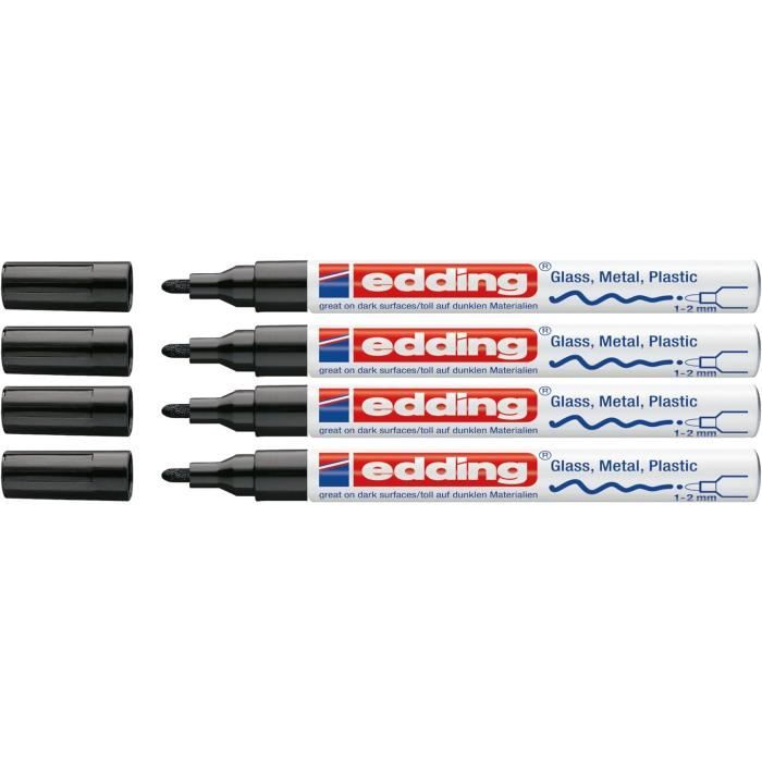 Edding 751 Marqueur de Laque M Pointe (de 4 Paquet, Noir)44 - Cdiscount ...