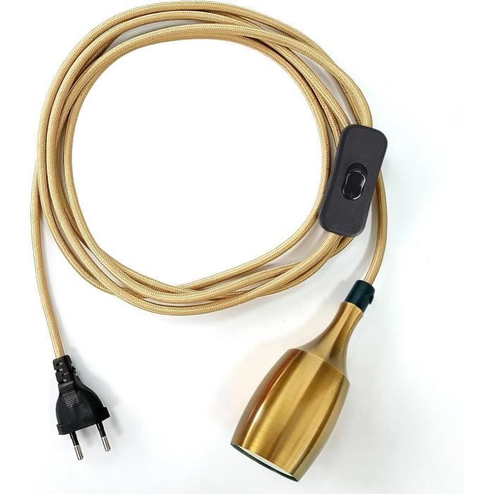 E27 Eétal Douille, Câble Textile Suspension Lnaire, Avec Interrupteur ...