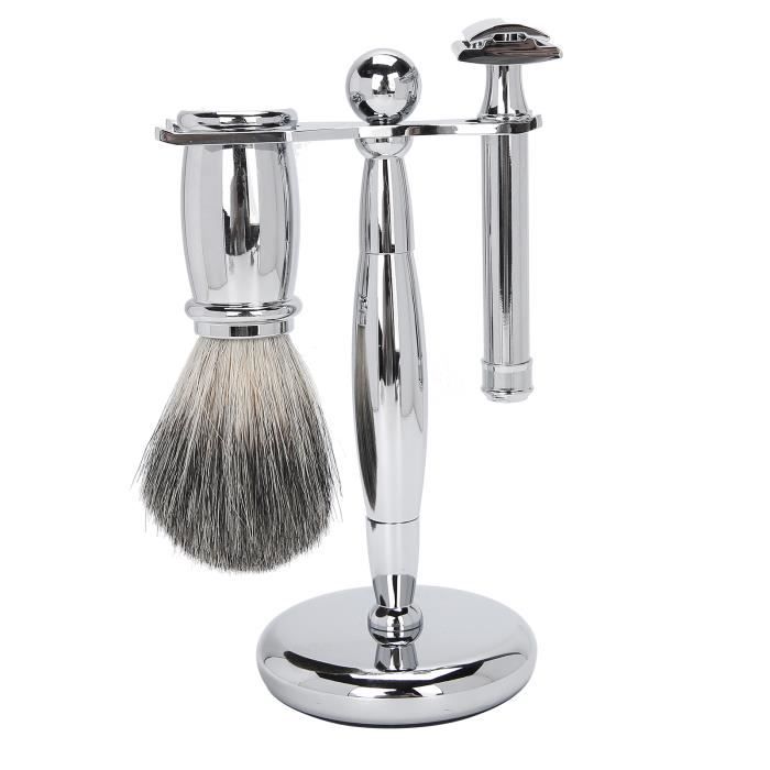 Brosse de rasage Ensemble de rasage en alliage Support de brosse de ...