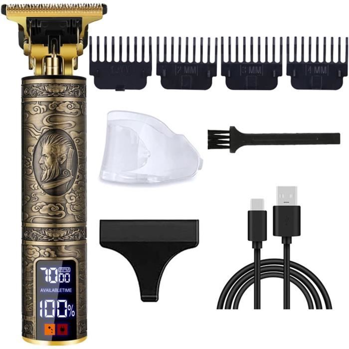 Tondeuse Cheveux Hommes,Tondeuse Barbe Electriques Professionnelle,Waterproof T-Blade Sans Fil ...