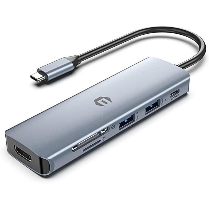 Hub Usb C Station D‘Accueil, Adaptateur Multiport Usb C 6 En 1 Avec ...