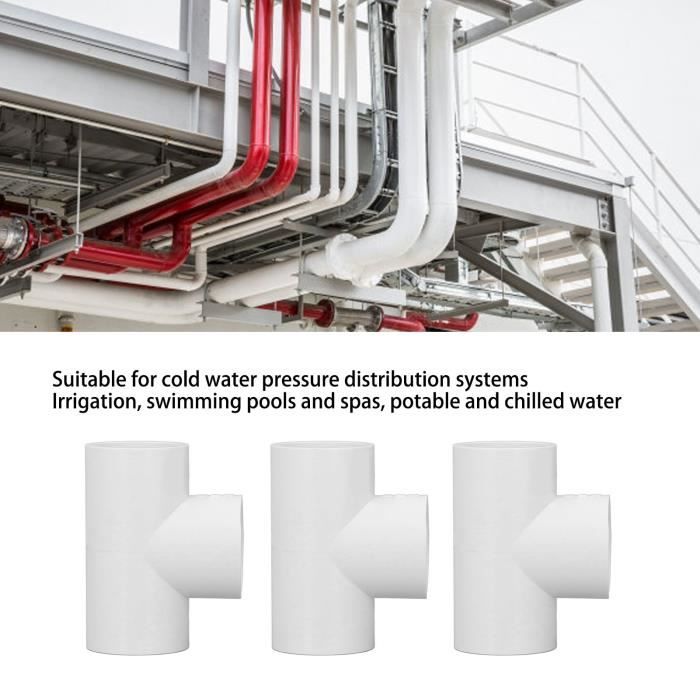 Raccord de tuyau en T PVC VBESTLIFE - 12 pièces - diamètre égal 25mm - Cdiscount Bricolage