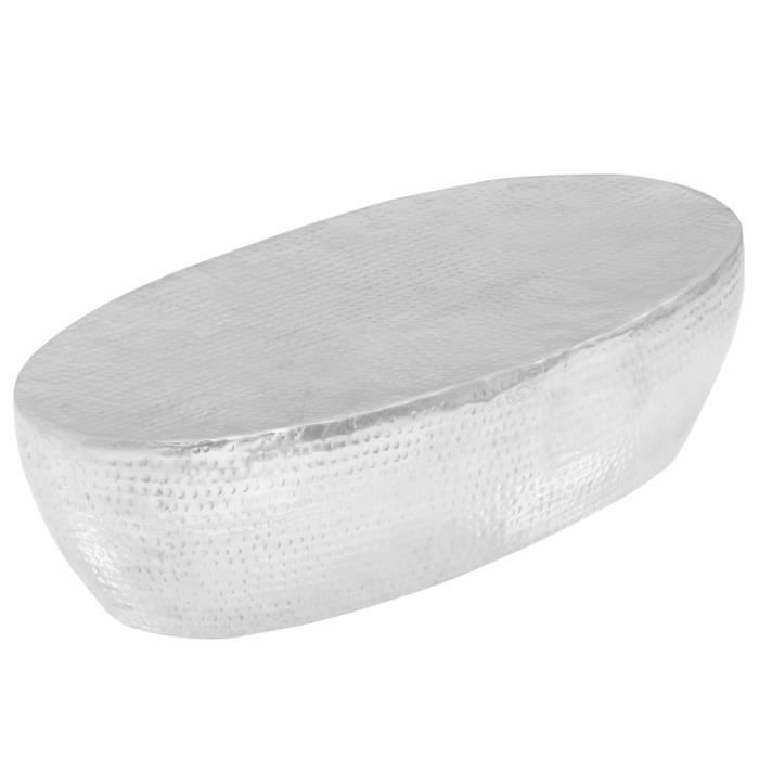 GEST Table basse martelée Argenté 100 x 50 x 28 cm Aluminium ...