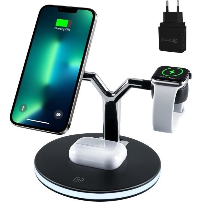 Elec Space Chargeur magnétique sans fil 3 en 1 pour 12 12 Pro 12 Pro ...