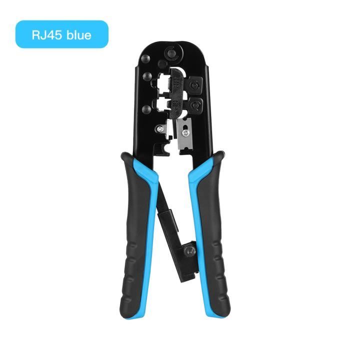 PINCE DE SERRAGE,RJ45 blue--Pince à sertir réseau pour 6P 8P RJ11 RJ45, pince à dénuder pour ...
