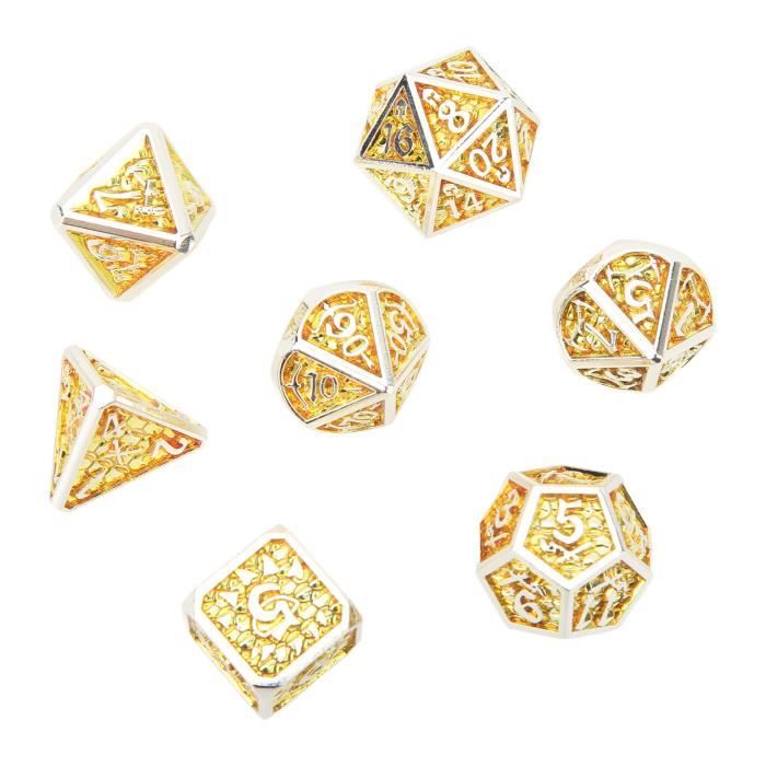 Ensemble De Dés De Jeu 7 Pièces En Métal Jeu Dés Artisanat Beau Jeu De ...