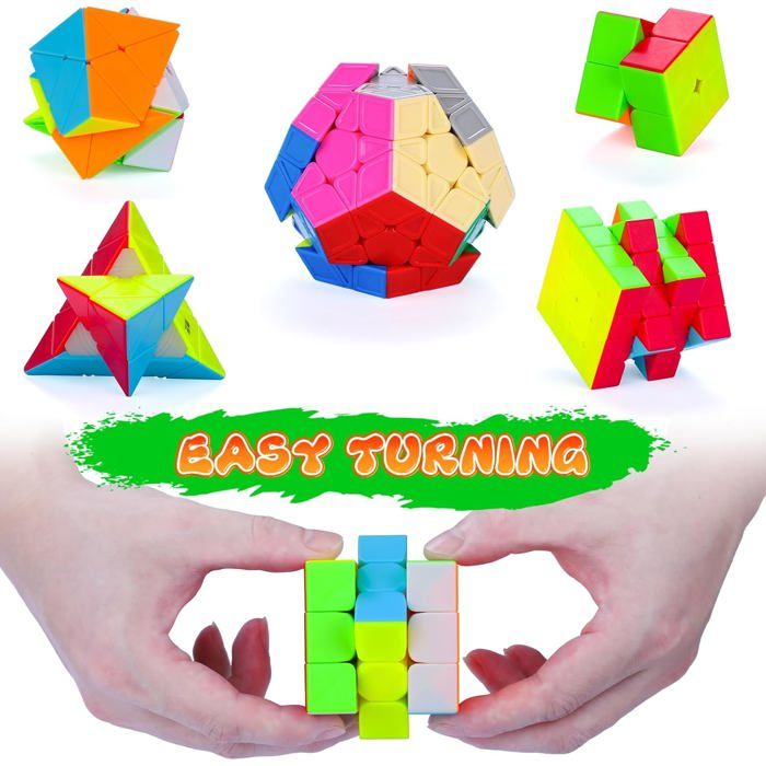 Ensemble de cubes magiques 6 pièces,puzzles 2x2 3x3 4x4 pyramide ...