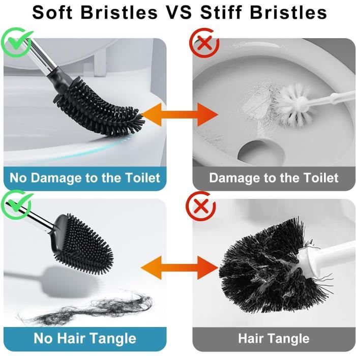 Brosse Wc Silicone, Brosse Toilettes, Balai Toilette Plate Et Support ...