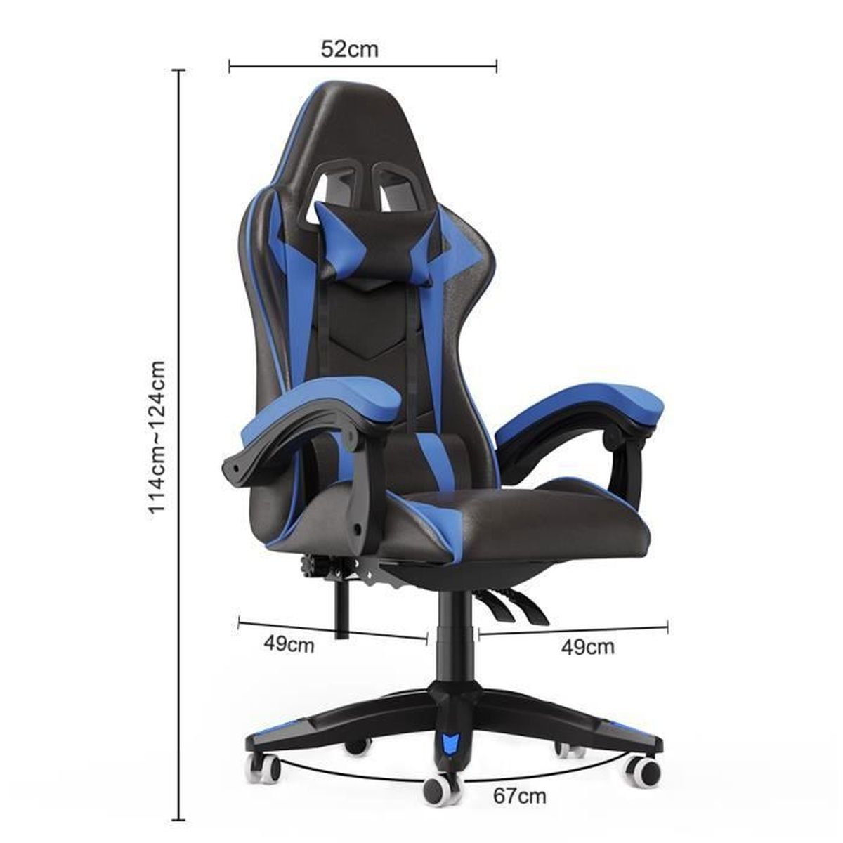 Chaise gaming Bigzzia Fauteuil gamer - chaise gaming - siège de bureau ...