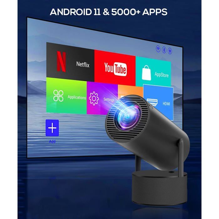 Mini Video Projector, 4K Video Projector with Karaoke Microphones ...