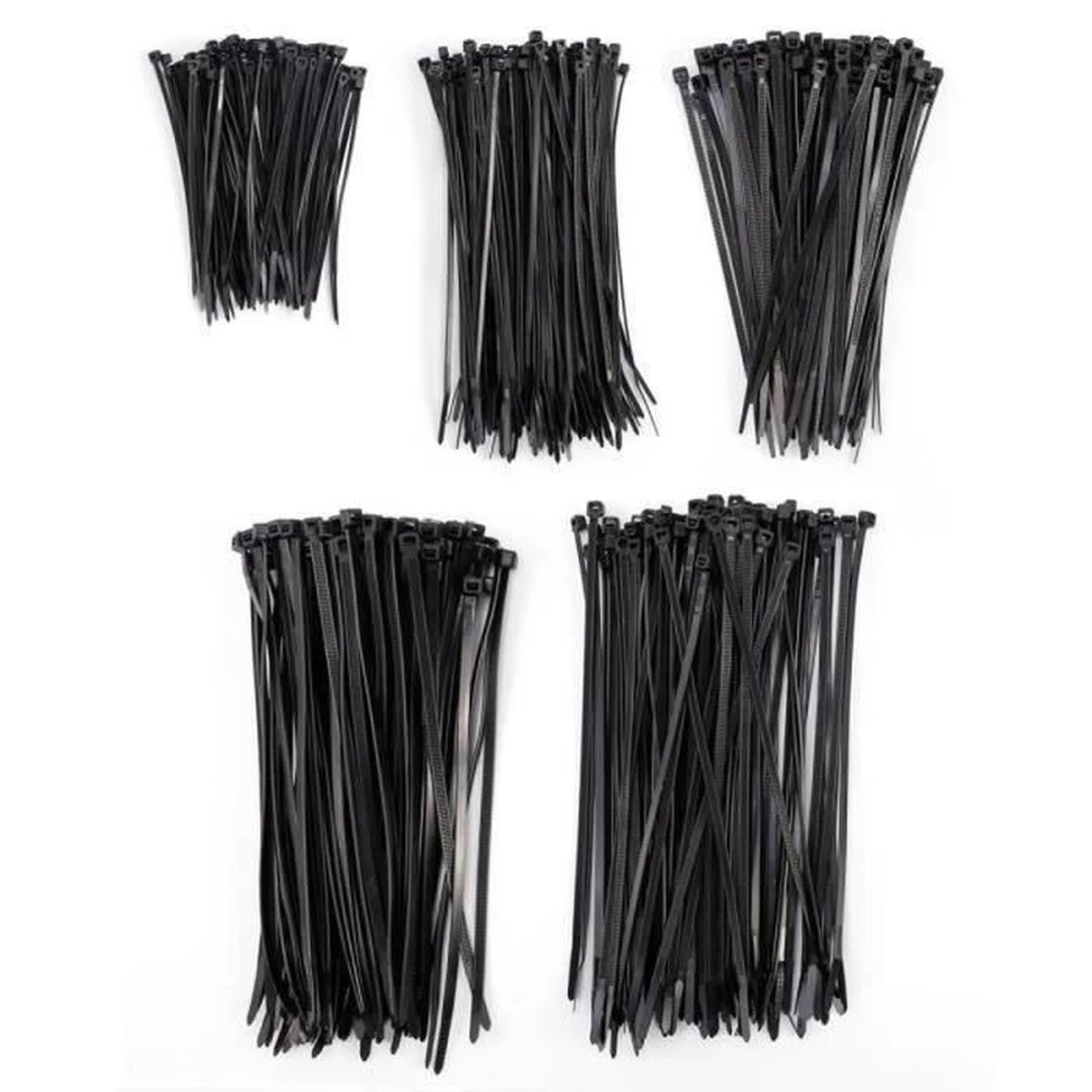 500x Collier de Serrage Autobloquant nylon Attache-câble 5 tailles ...