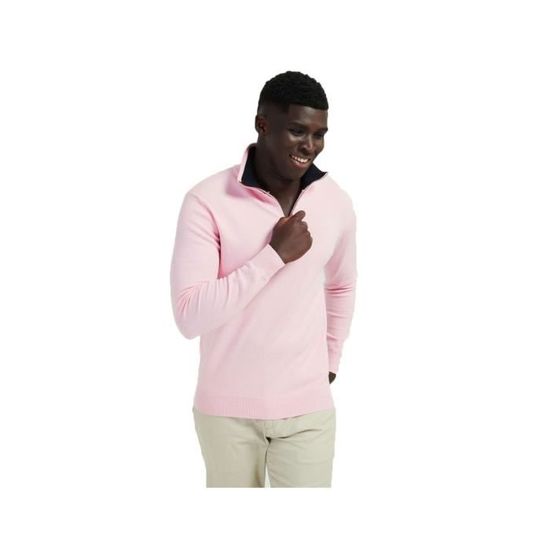 Pull homme col camionneur zip Rose - Cdiscount Prêt-à-Porter