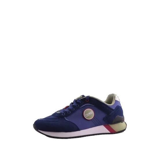 Baskets Colmar Travis Plus Colors - Homme - Bleu - Polyester - Lacets ...