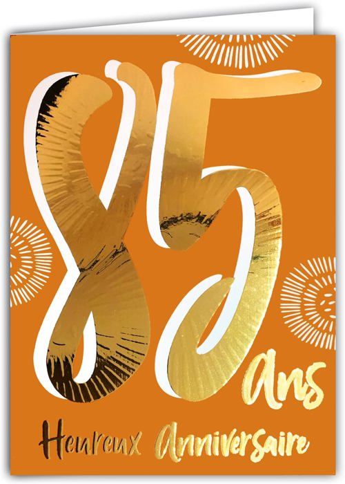 Carte Anniversaire 85 Ans En Or Dor Brillant En Relief Textur Pour ...