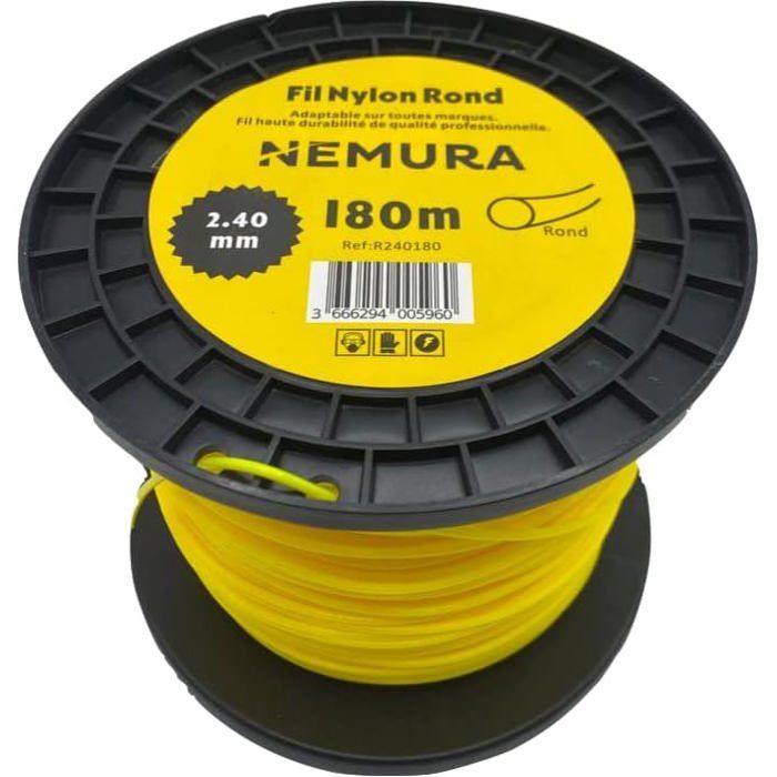 Nemura Round strimmer wire Ø: 2.4 mm, L: 180 m - Compatible with other ...