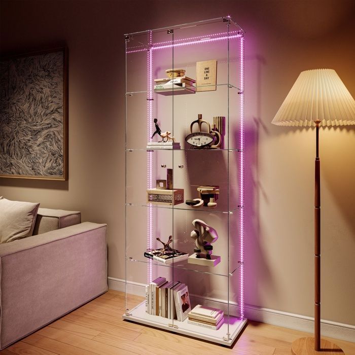 Vitrine en Verre, Armoire de Collection Moderne en Verre à 5 Couches ...