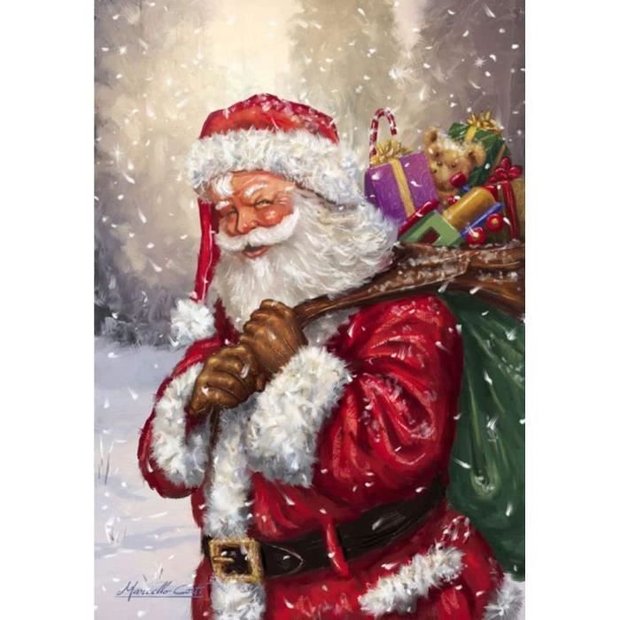 Diamond Painting Complet, Le Père Noël Cadeau De Noel Diamant Painting ...