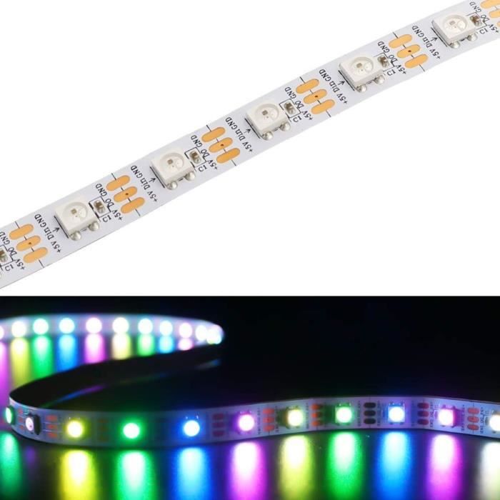 Ruban Led Ws2812B 300 Pixels 5M Rgb Adressable Individuellemen Cc 5V Flexible Blanc Pcb Ip20 Non ...