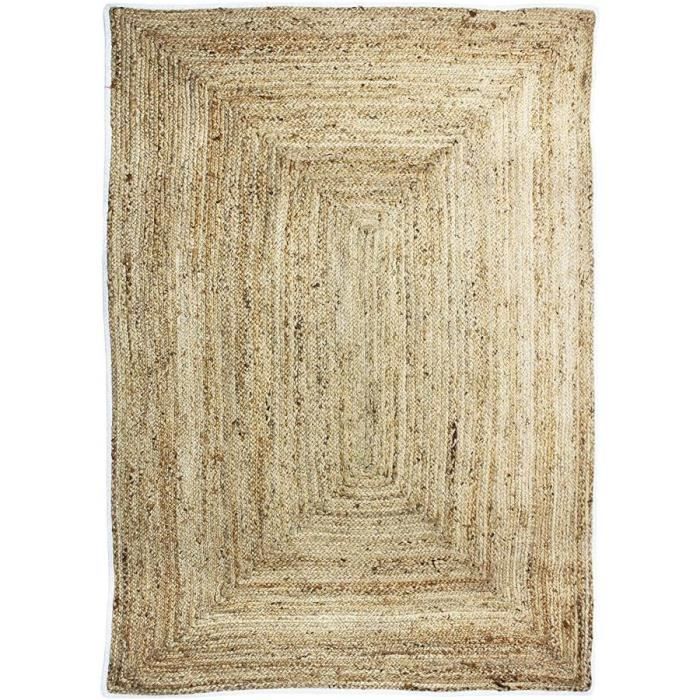 Tapis Jute - Funny Jute - Tapis En Jute Artisanal Tressé, Tapis Salon ...