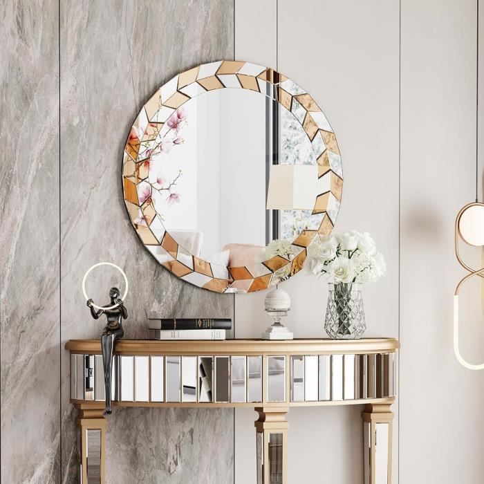 Grand Miroir Mural Rond Déco: Miroir Murale Décoration 60x60cm pour ...