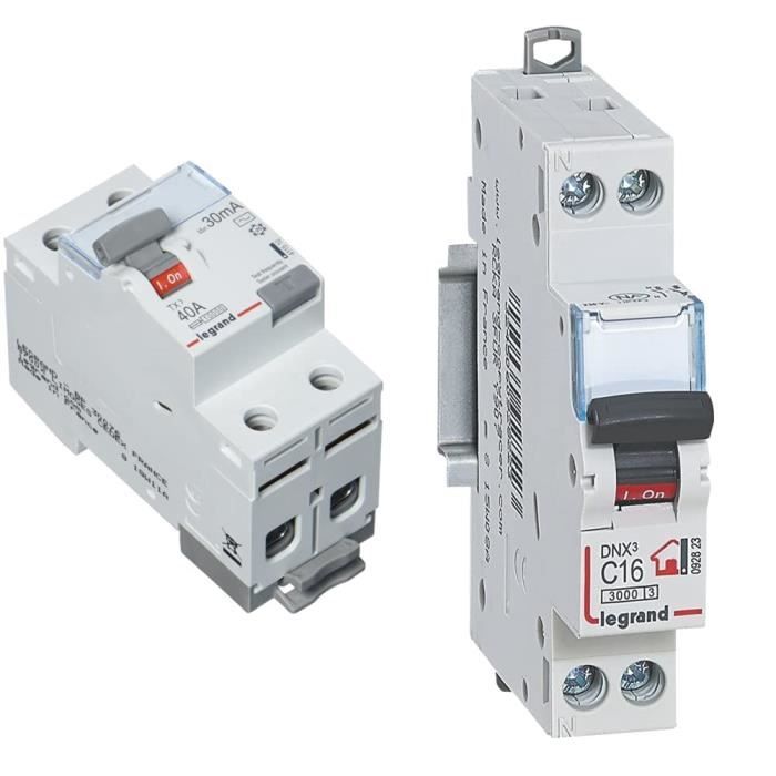 TX3 FI Type 40 A 30 mA AC & 092823 Disjoncteur Phase + Neutre avec ...
