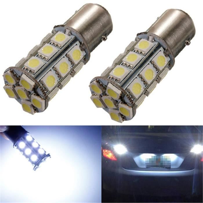 TEMPSA 2x 1157 BAY15D T25/S25 5050 SMD 24 LED Voiture Ampoule Blanc ...