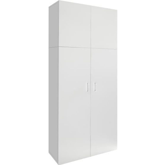 ML-Design Armoire Multi-Usages, Blanc, 80x182,4x37 cm, en MDF Mélaminée ...