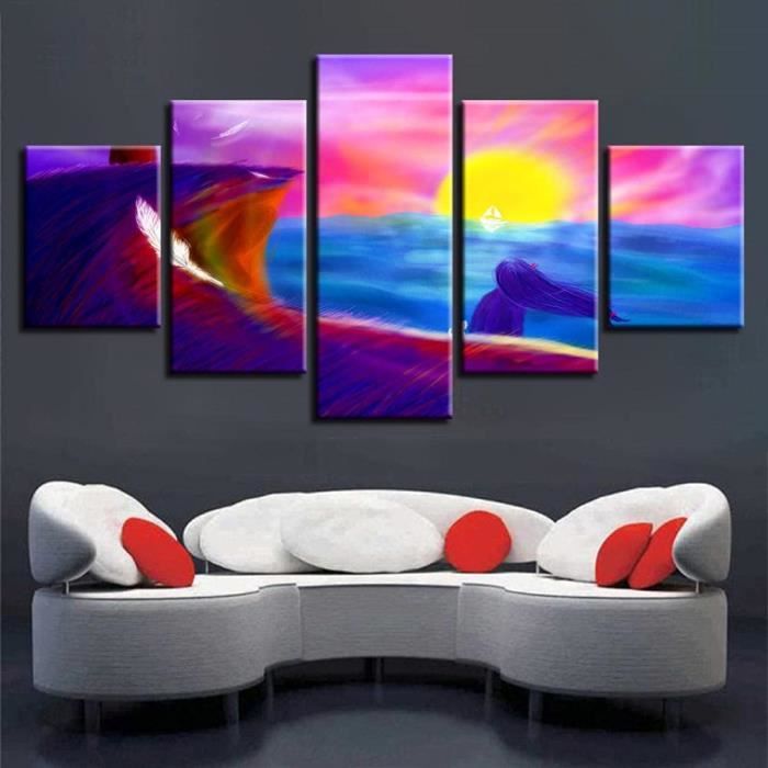 Tableau Multi Panneau 5 Parties Decor Murale Impression sur Toile 5 ...