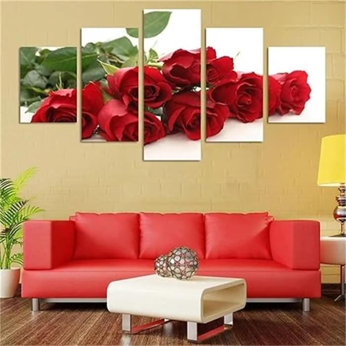 5D Diamond Painting Kit Complet 5 Pièces Roses Rouges Peinture Diamant ...