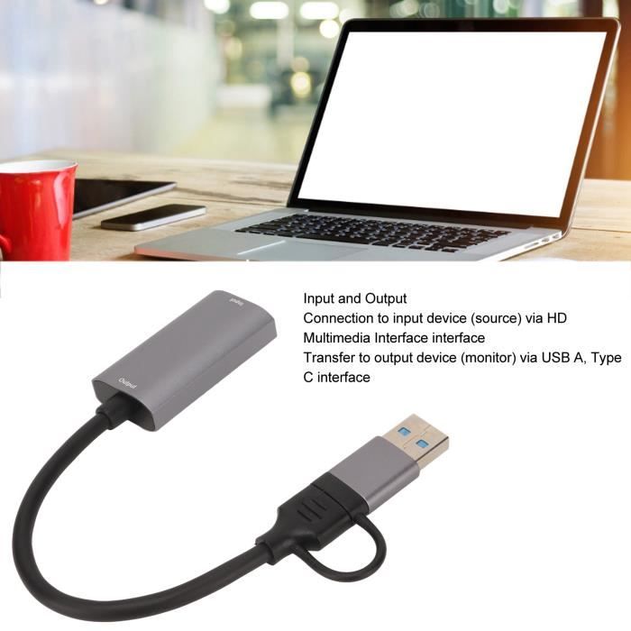 ZER-Interface multimédia HD vers carte de capture USB de type C Carte ...