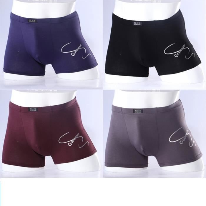 Lot de 4 Boxer Hommes SHLK Modal Solide Colour Coton été Slip Sous ...