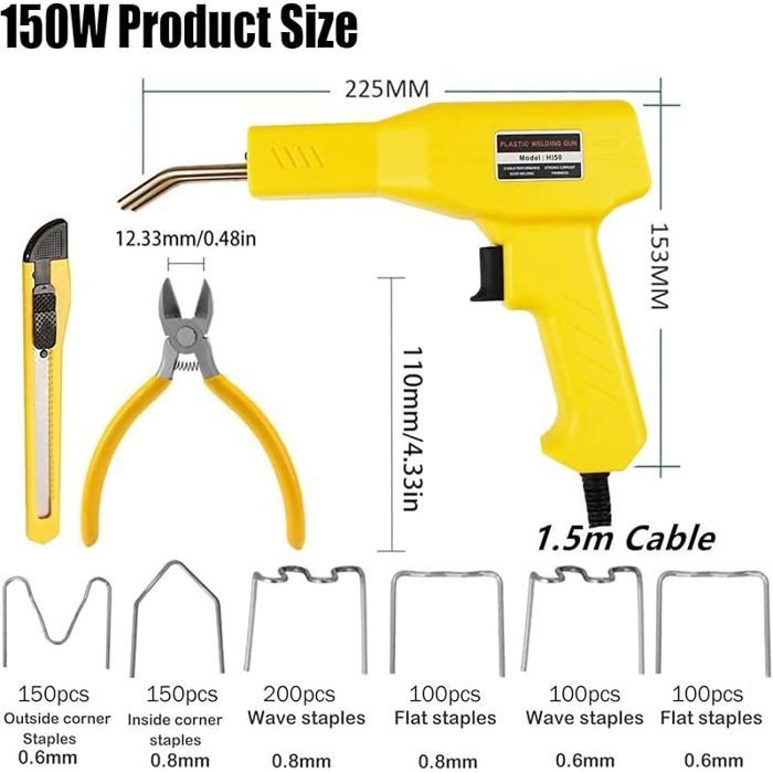 150W Plastic Welding Ma Welder Gun Repair with 800PCS Hot Stapler Car ...