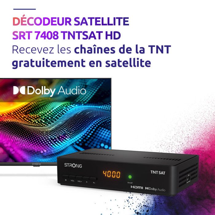 STRONG - Décodeur SRT7408 TNTSAT HD- Carte TNTSAT - Direct Différé ...