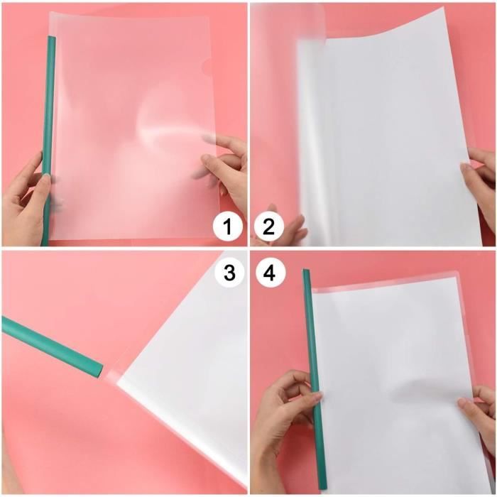 10 Feuilles Transparent A4 Dossier Coulissante Avec Reliure Barre ...